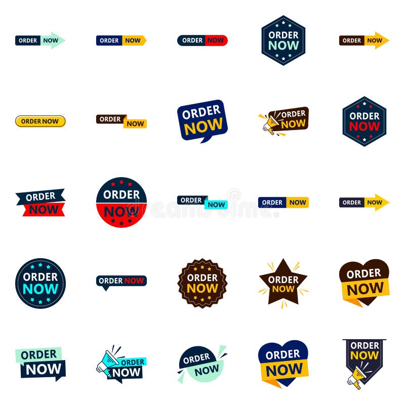 25 Eye-Catching Order Now Banners in a Variety of Styles Stock Vector ...