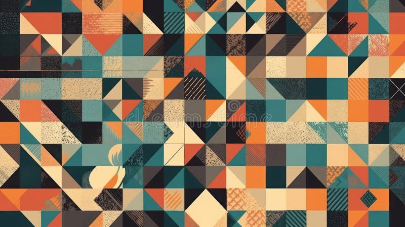 A Geometric Pattern of Squares and Triangles Exuding a Sense of ...