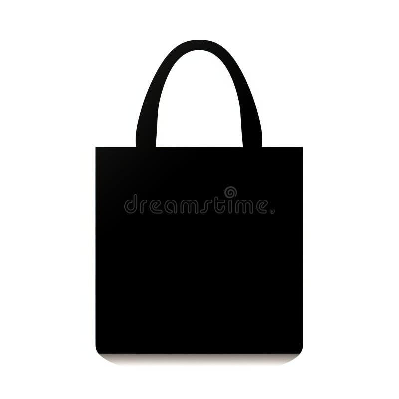 Minimalistic Black Totebag Vector Illustration on White Background ...