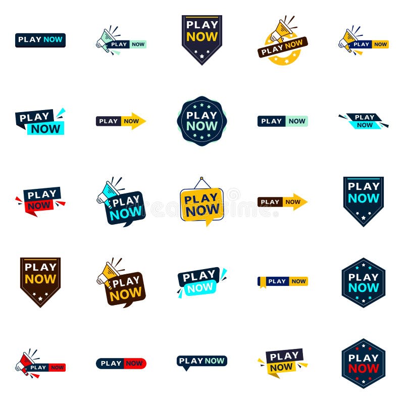 25 Eye-catching Play Now Banners To Boost Your Visibility Stock Vector ...