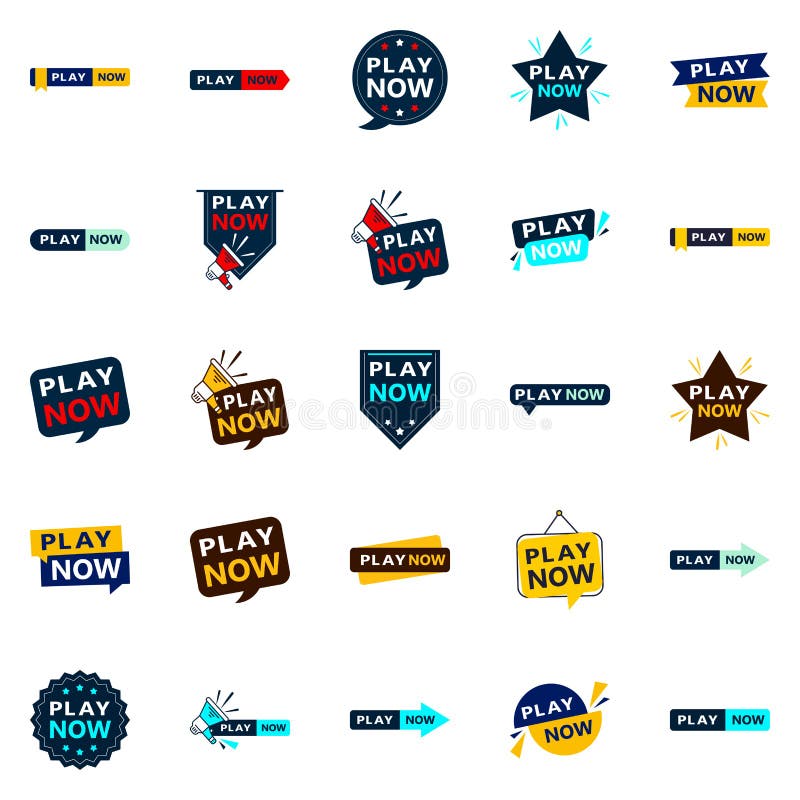 25 Eye-catching Play Now Banners To Boost Your Visibility Stock Vector ...
