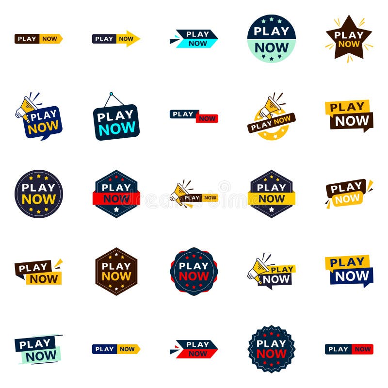25 Eye-catching Play Now Banners To Boost Your Visibility Stock Vector ...