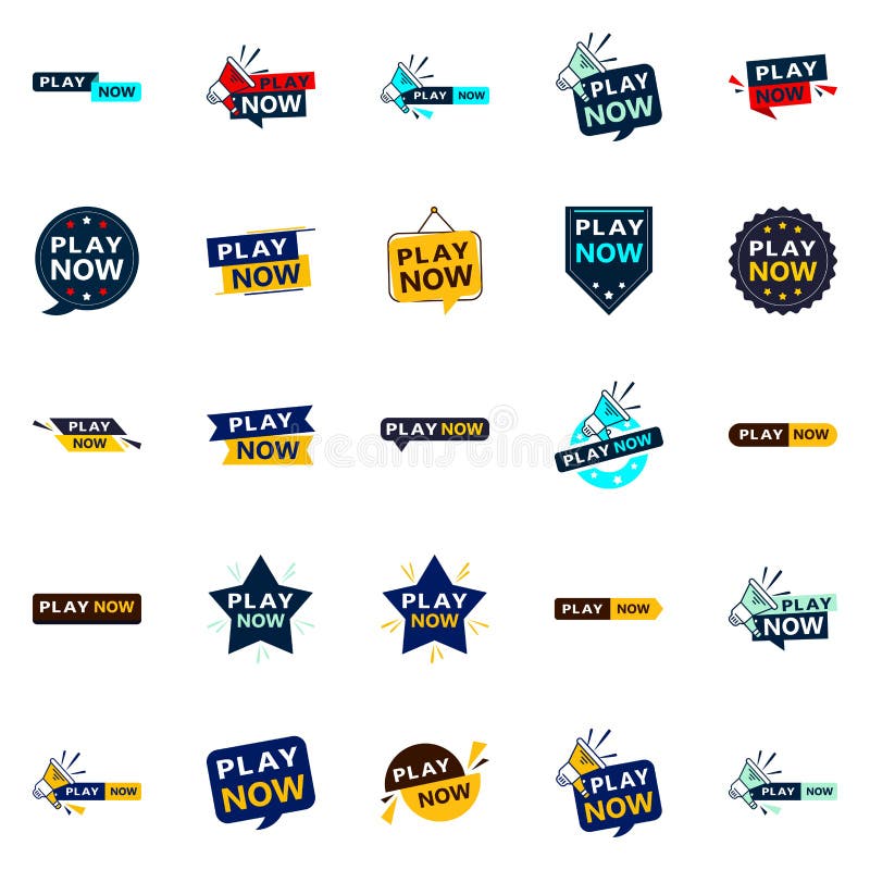 25 Eye-catching Play Now Banners To Boost Your Visibility Stock Vector ...