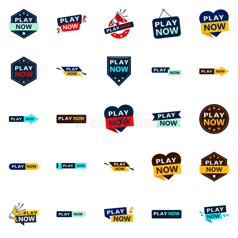 25 Eye-catching Play Now Banners To Grab Attention Stock Vector ...