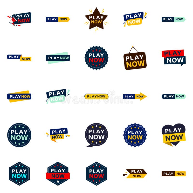 25 Eye-catching Play Now Banners To Grab Attention Stock Vector ...