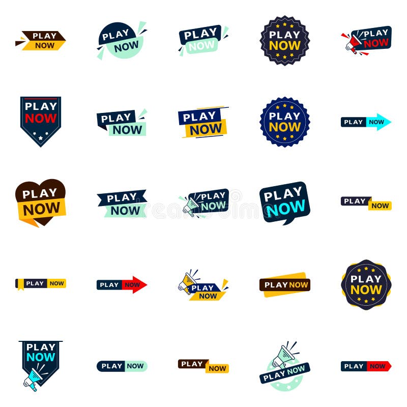 25 Eye-catching Play Now Banners To Grab Attention Stock Vector ...