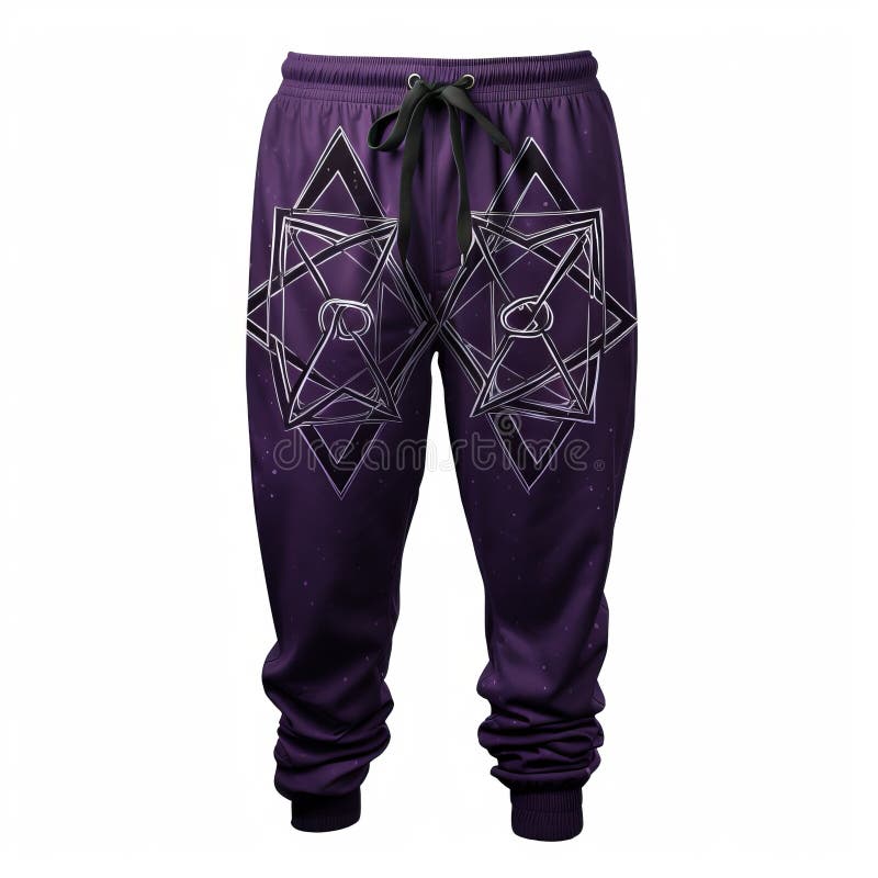 Eye-catching Purple Sweatpants with Geometric Patterns - Meticulous ...