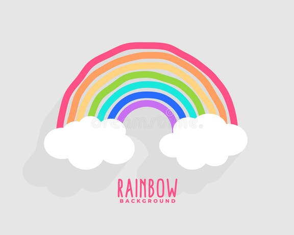 Eye Catching Rainbow and Cloud Background Design Stock Vector ...