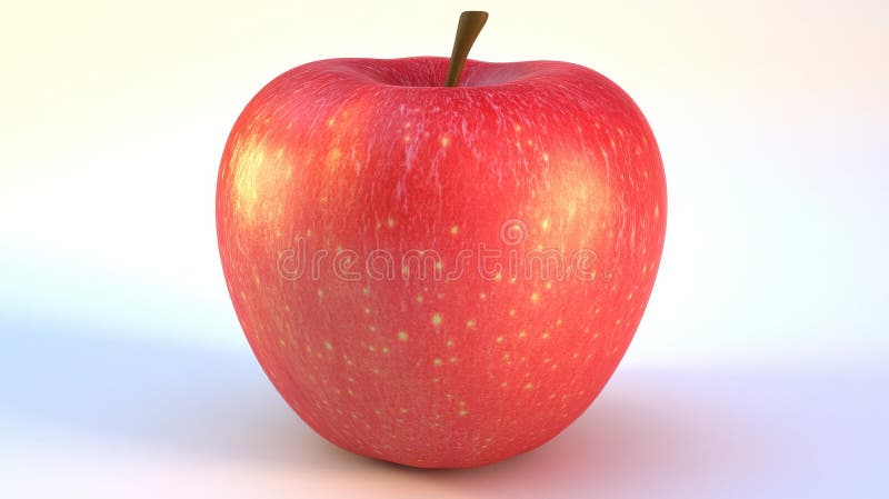 An Eye-catching Red Apple is Placed in Isolation on a White Background ...