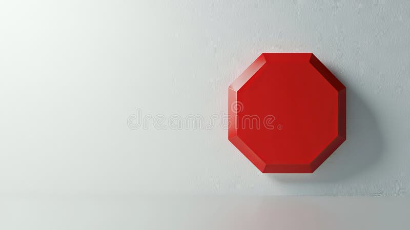 An Eye-catching Red Octagonal Stop Sign Template with Plenty of Text ...