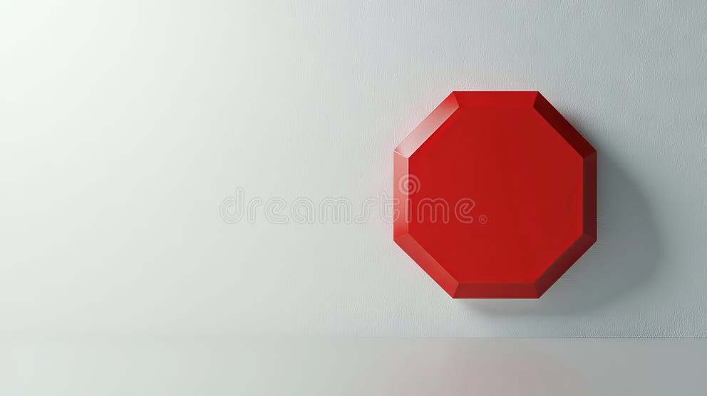 An Eye-catching Red Octagonal Stop Sign Template with Plenty of Text ...