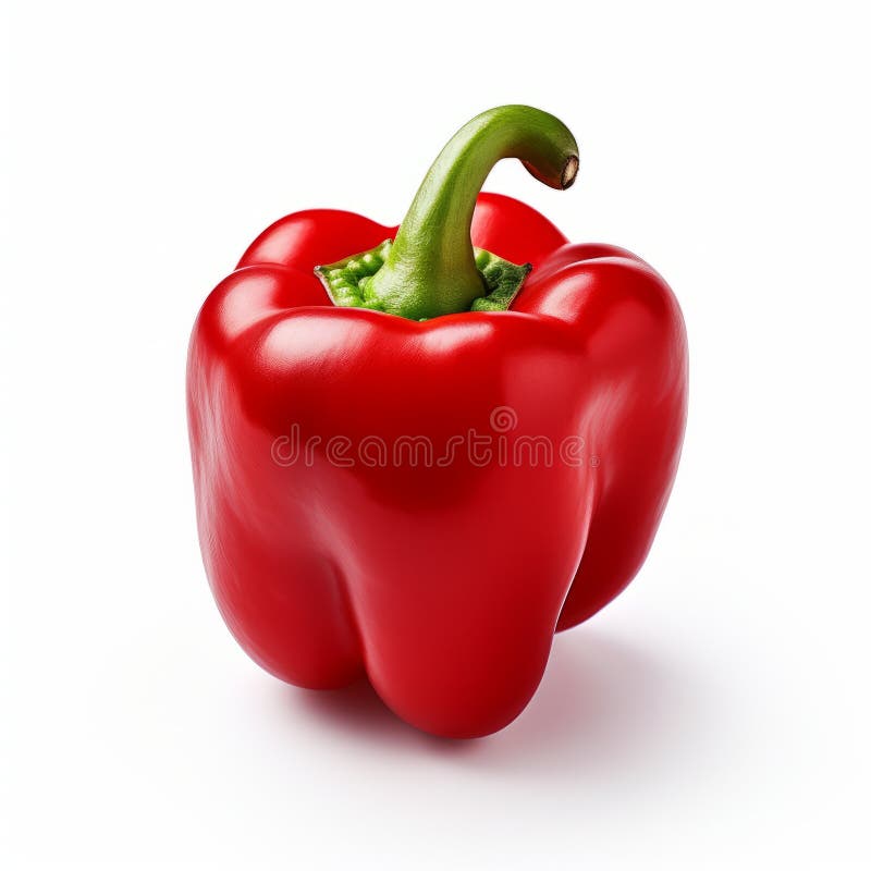 Eye-catching Red Pepper Isolated on White Background Stock Illustration ...