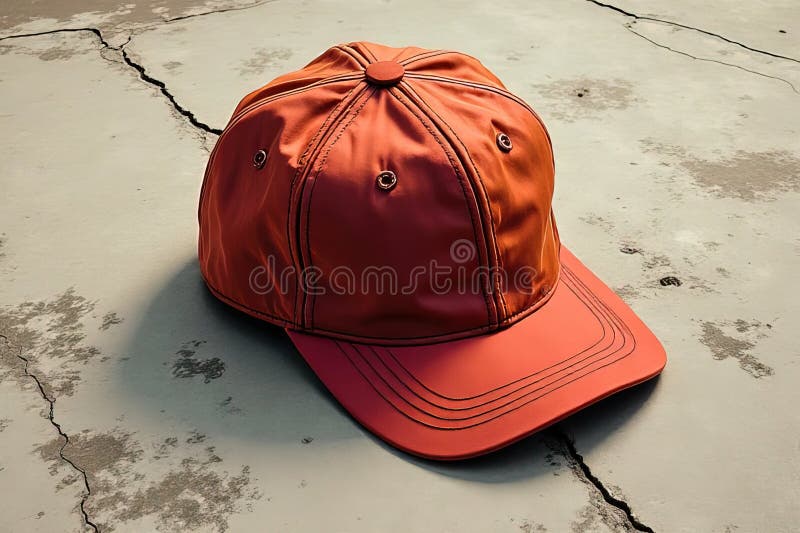 Rusty Orange Baseball Cap on Concrete a Stylish and Durable Outdoor ...