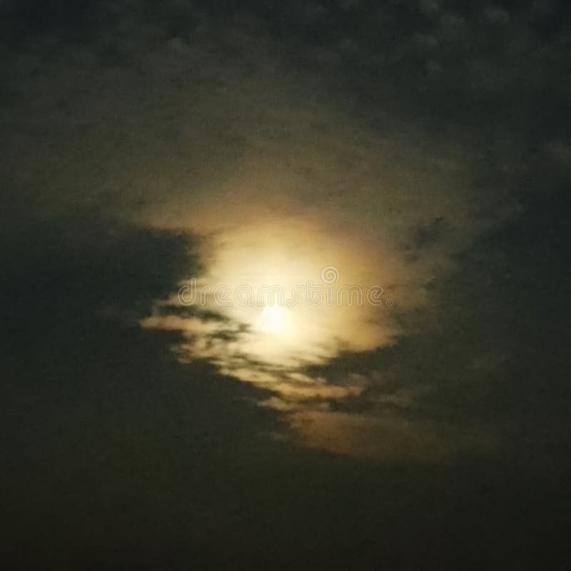 The Eye-catching Scene of Moon in the Clouds at Night Stock Image ...