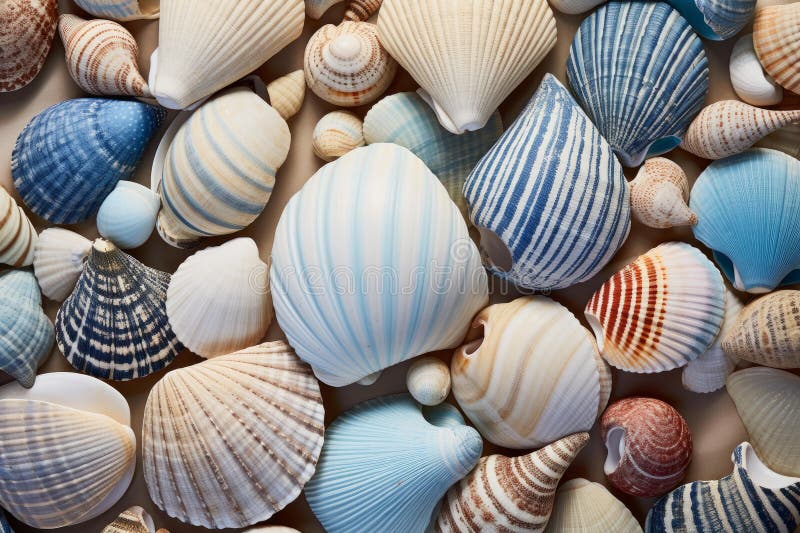 Eye-catching Shells Colorful Seamless Pattern. Generate Ai Stock Image ...