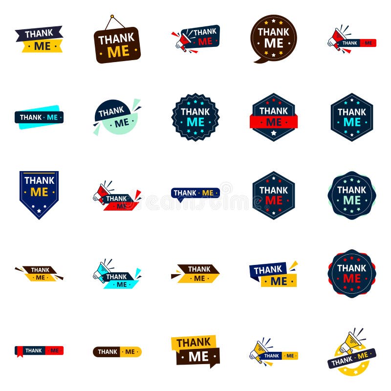 25 Eye Catching Thank Me Banners To Show Appreciation Stock Vector ...