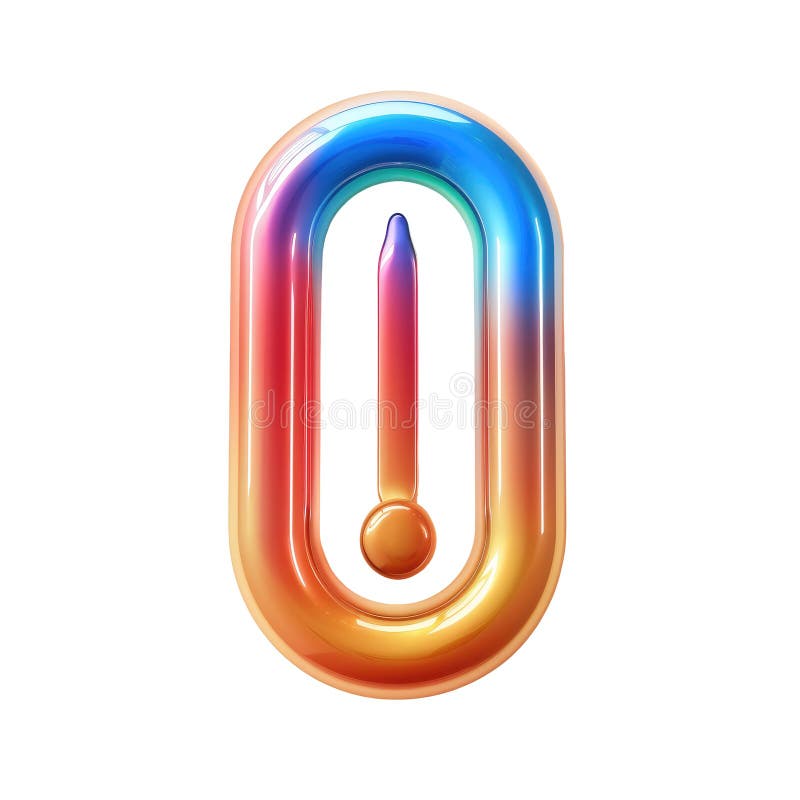 Glossy Rainbow Exclamation Mark: 3D Render Stock Illustration ...