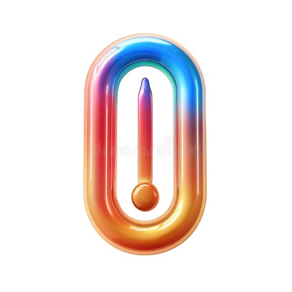 Glossy Rainbow Exclamation Mark: 3D Render Stock Illustration ...