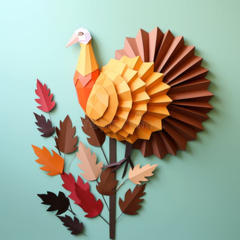 Eye-catching Turkey Paper Craft with Polygon Design Stock Illustration ...
