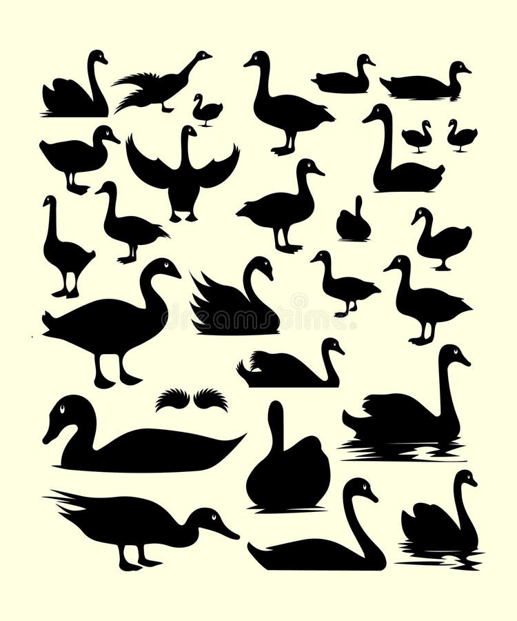 Eye Catching Vector Design on Duck Outline Silhouette Stock Vector ...