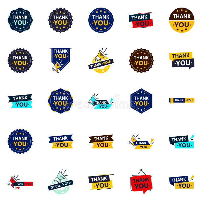 25 Eye Catching Vector Icons To Express Your Thanks Stock Vector ...