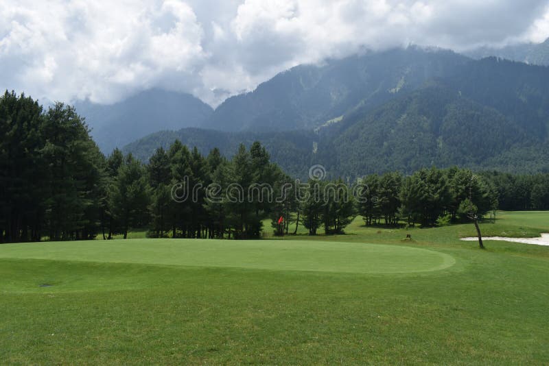 An Eye Catching View of a Golf Ground at Pahalgam Kashmir,India Stock ...