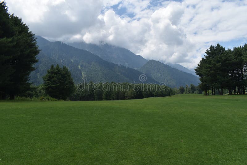 An Eye Catching View of a Golf Ground at Pahalgam Kashmir,India Stock ...