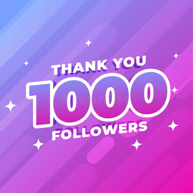Eye Catching 1000 Web Channel Followers Background Design Stock Vector ...