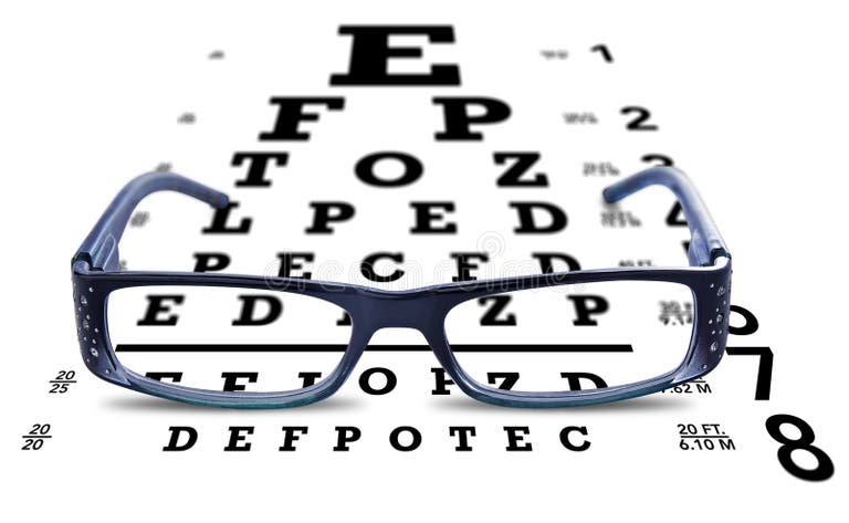 Eye Chart Glasses Spectacles Test Vision Stock Photo - Image of ...