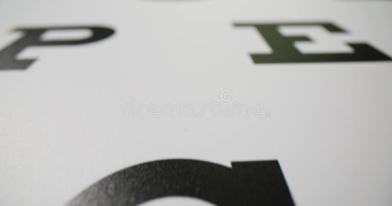 Eye Chart with Letters Macro Stock Video - Video of optometry, health ...