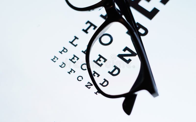 Eye Chart on Tablet and the Glass with E Standard Logarithm Eyesight ...