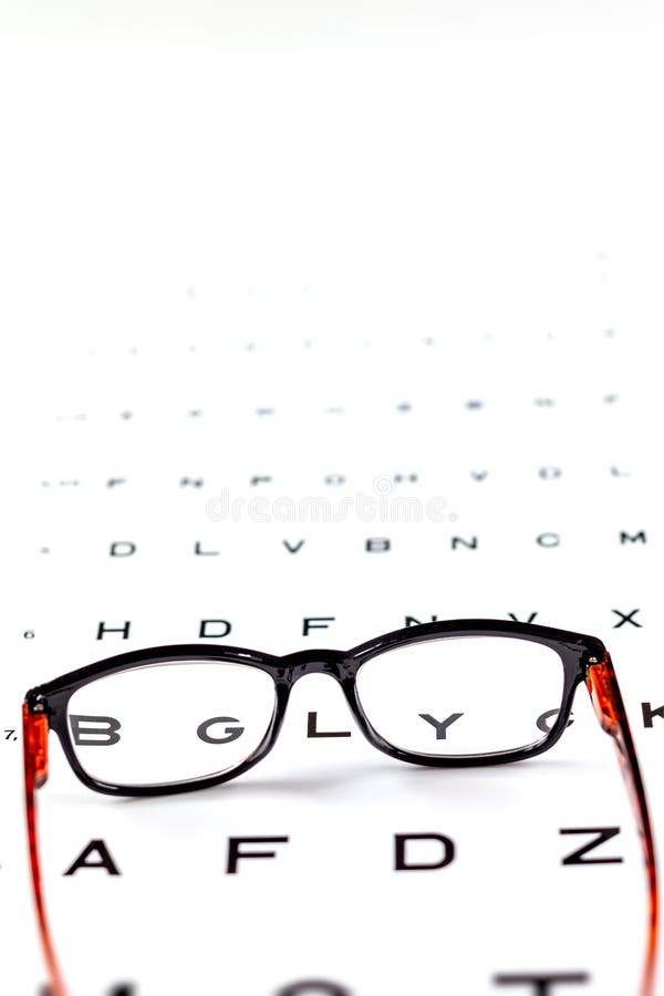 Eye Chart on Tablet and the Glass with E Standard Logarithm Eyesight ...