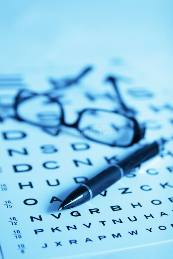 Eye Chart and Glasses stock image. Image of letters, vision - 633259