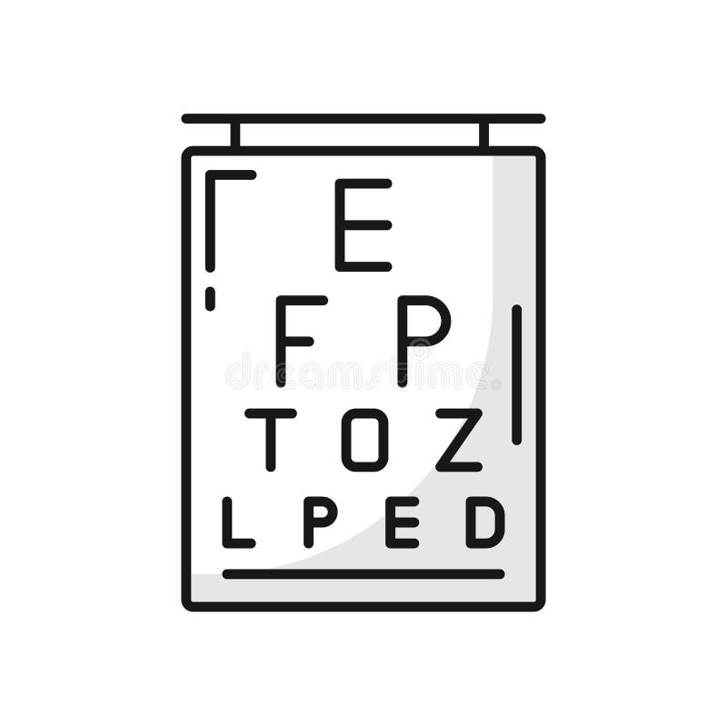 Eye Chart Vision Test Or Eyesight Exam Optometry Stock Vector