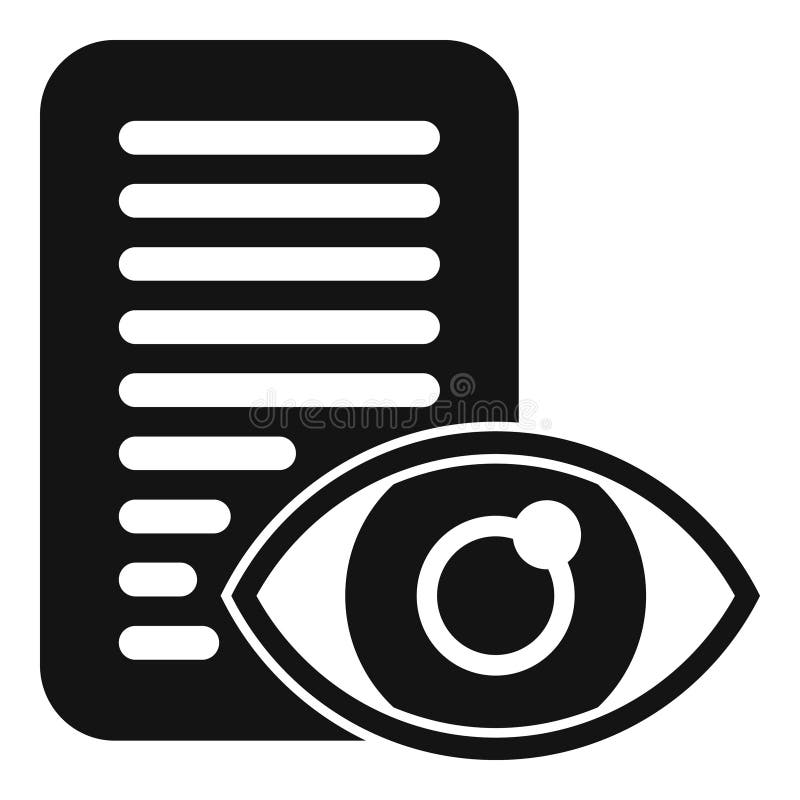 Eye Check Document Icon Simple Vector. Scan Signature Stock Vector ...