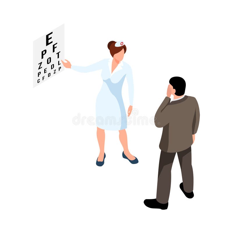 Eye Check Isometric Illustration Stock Vector - Illustration of check ...