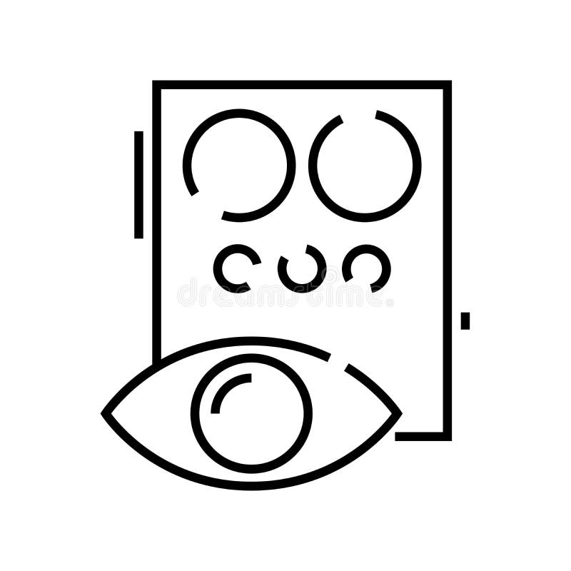 Eye Checking Line Icon, Concept Sign, Outline Vector Illustration ...