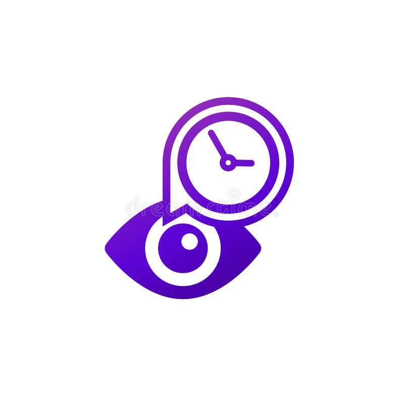 Eye and Clock Icon, View Time Vector Logo Stock Vector - Illustration ...