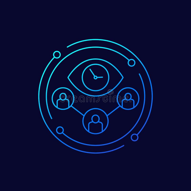 Eye and Clock, Time Tracking Line Vector Icon Stock Vector ...