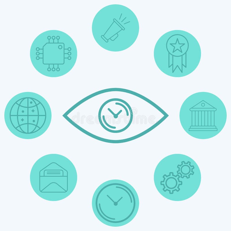 Clock Eye Black White Stock Illustrations – 365 Clock Eye Black White ...