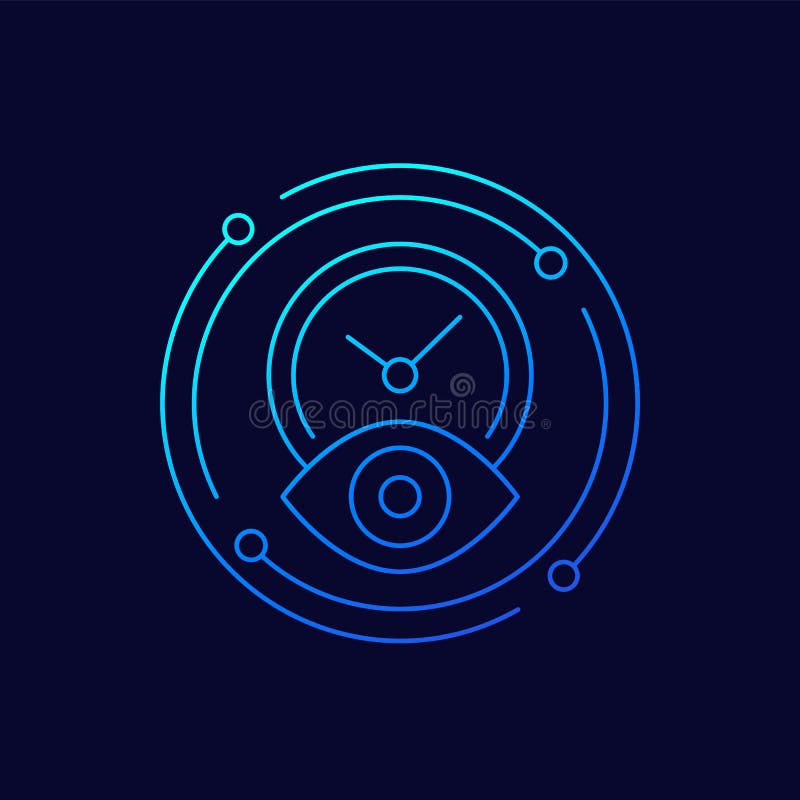 Eye and Clock, View Time Line Icon Stock Vector - Illustration of ...