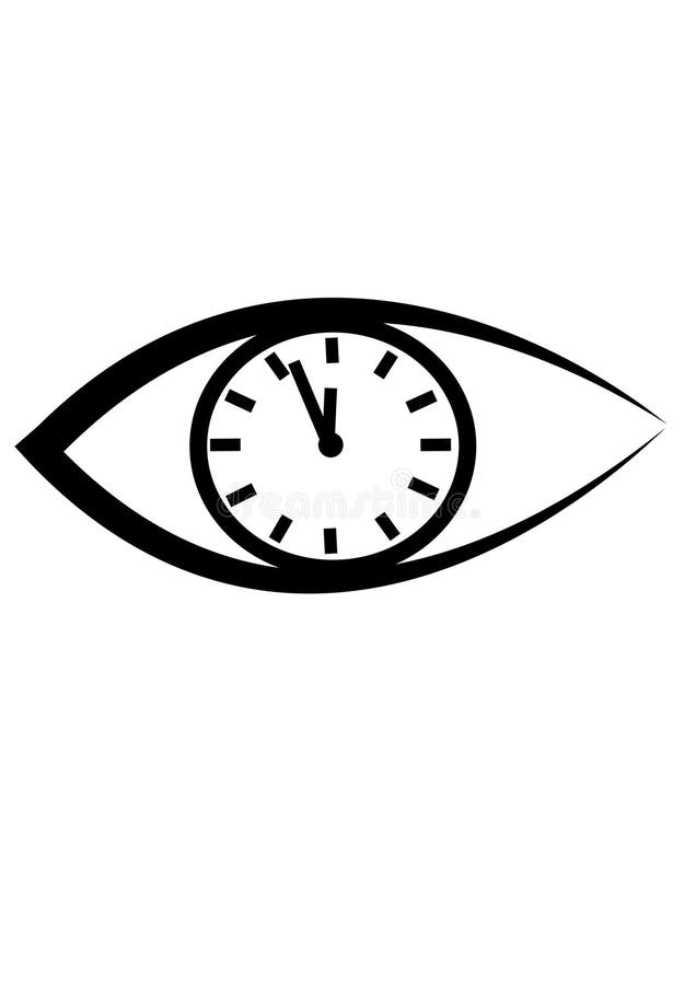 Eye, clock stock illustration. Illustration of graphic - 84602186