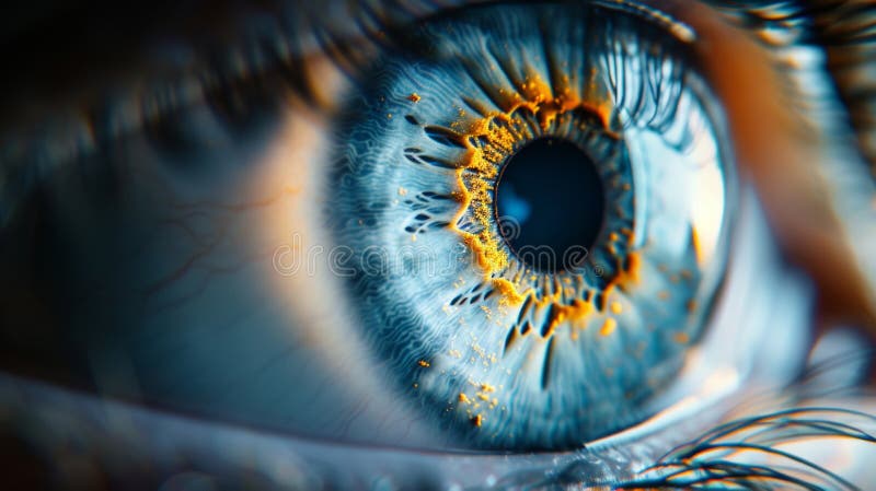 Eye Close Up: Detailed Iris Texture, Blue Eye, Futuristic Vision Stock ...