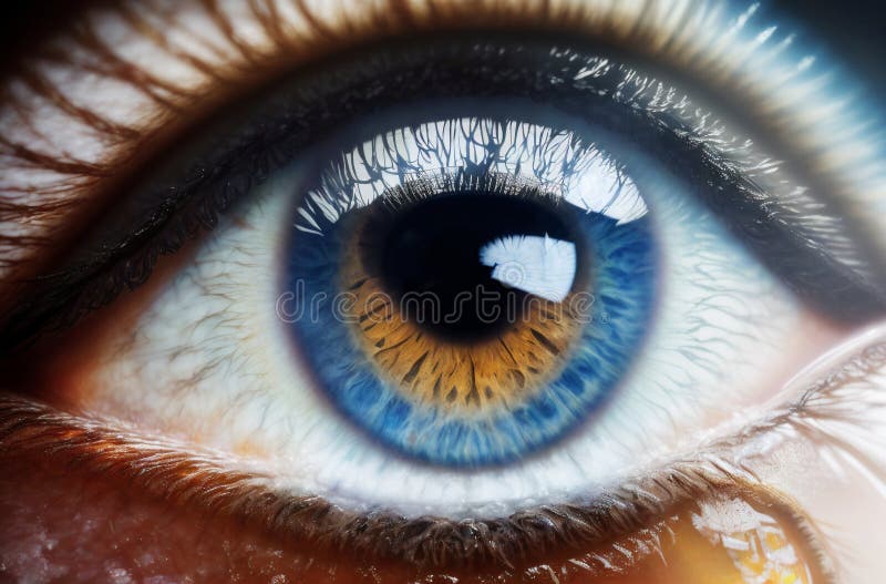 Eye. Close Up. Human Eye with Large Pupil. Macro. Generative AI. Stock ...
