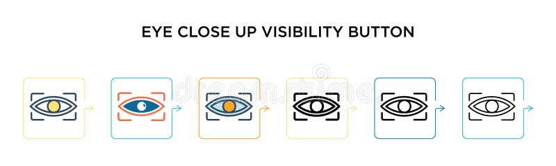 Eye Close Up Visibility Button Vector Icon in 6 Different Modern Styles ...