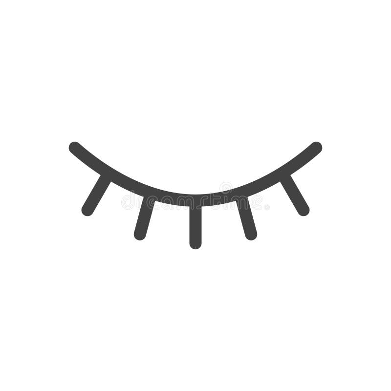 Eye Closed Icon Flat Vector Illustration Stock Vector - Illustration of ...