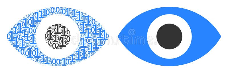 Eye Collage of Binary Digits Stock Vector - Illustration of combined ...