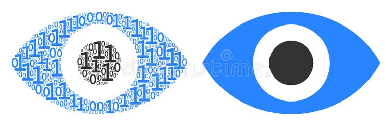 Eye Collage of Binary Digits Stock Vector - Illustration of combined ...