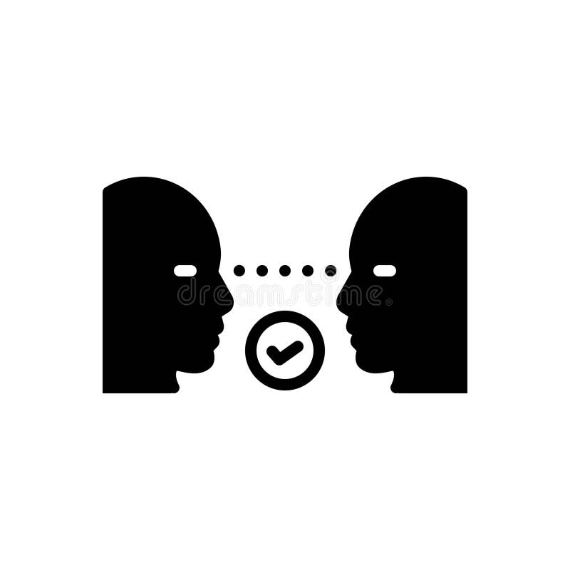 Black Solid Icon for Eye Contact, Eye and Looking Stock Illustration ...