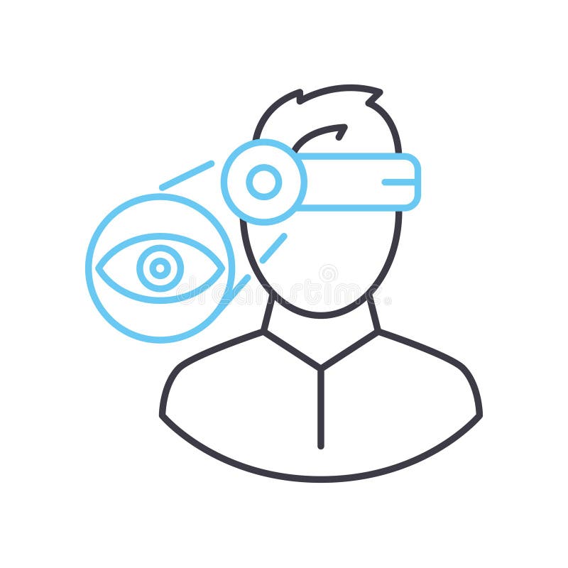 Eye Control Line Icon, Outline Symbol, Vector Illustration, Concept ...